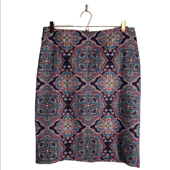 Talbots | Skirts | Talbots Paisley Print Pencil Skirt Mini Skirt With ...